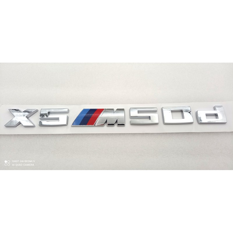 EMBLEMA TRASERO LETRAS BMW X5M50D PLATA