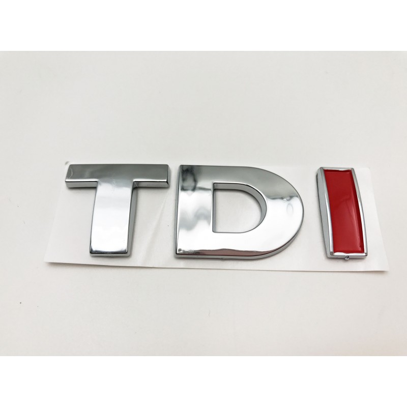 Emblema trasero audi tdi plata letra i roja