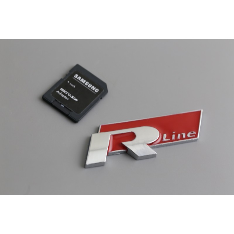 Emblema lateral o trasero vw r-line rojo