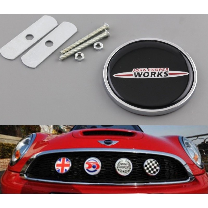 Emblema de Parrilla Redondo JCW Fondo Negro