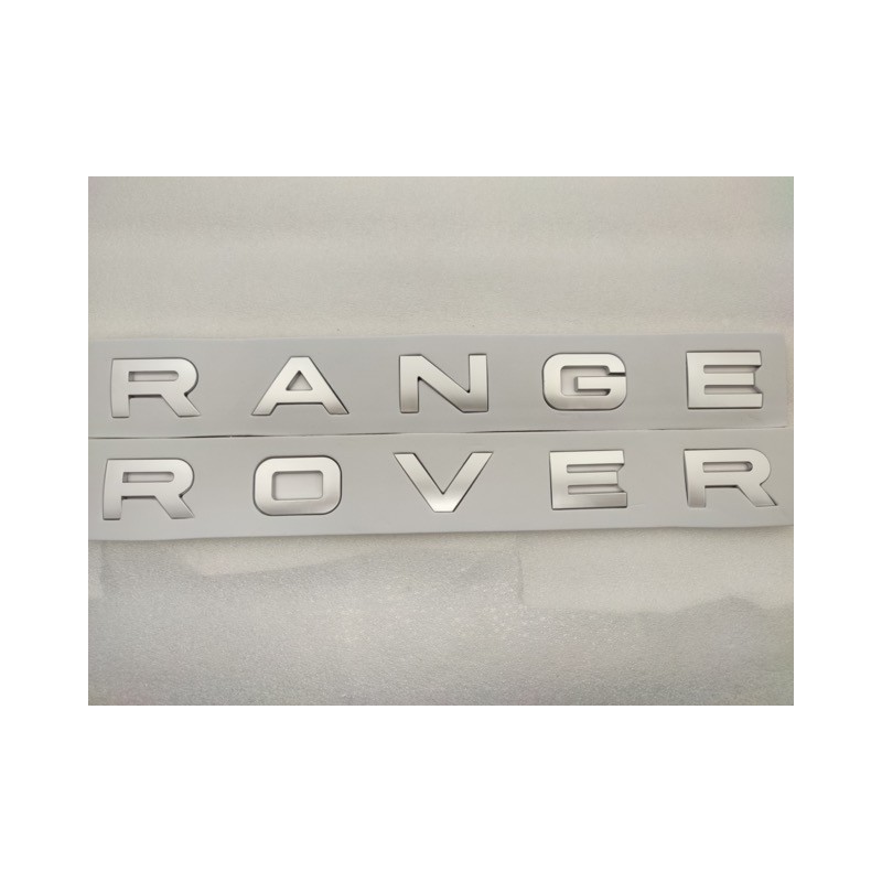 EMBLEMA DELANTERO O TRASERO LETRAS RANGE ROVER PLATA